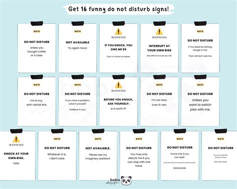 16 Funny Do Not Disturb Signs Vol 2 Printable Funny Office Signs Decor Funny Teacher Door Signs
