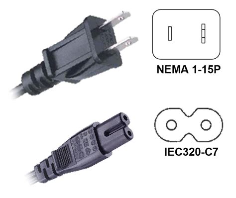 Nema 1 15p To Iec320 C7 100 18awg Spt 2 Black Power Cord Webber