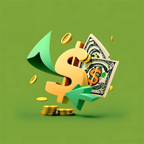 Premium Ai Image 3d Minimal Soaring Finances Strengthening Currency A Green Arrow Up 3d