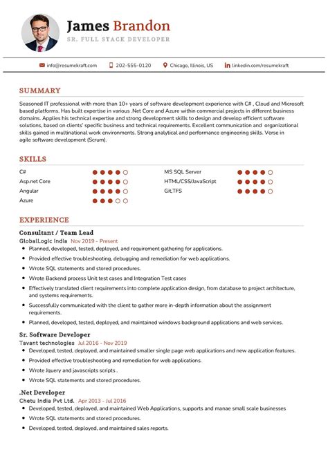 sr full stack developer resume example in 2025 resumekraft