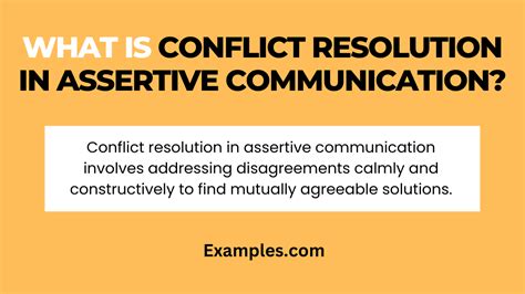 Conflict Resolution In Assertive Communication Examples Pdf