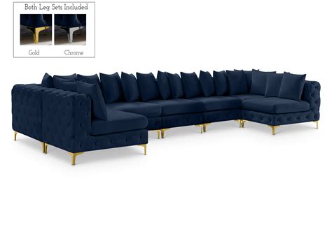 Westmount Navy Velvet Modular Sectional Sec7c Casabycoco