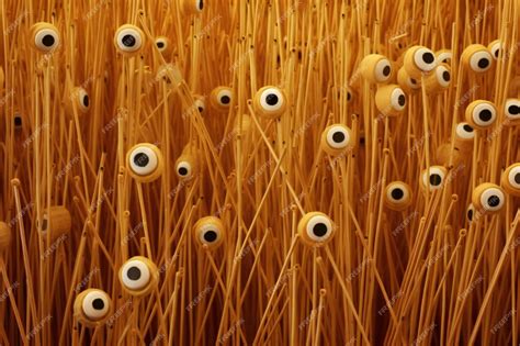 Premium Photo Weird Background With Many Eyes On Thin Straws