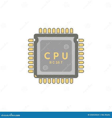Cpu Central Processing Unit Icons Illustrationdesign Inspiration Vector Template Stock Vector