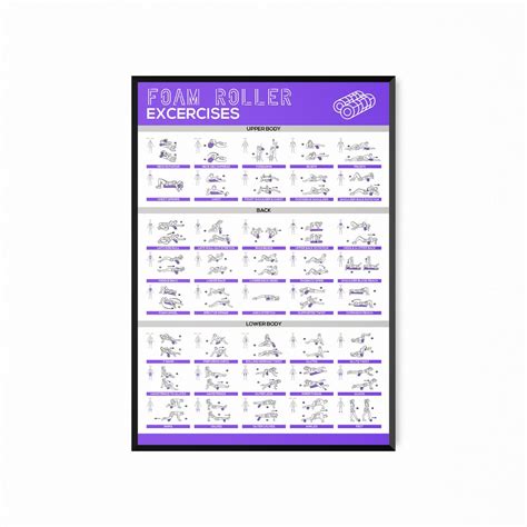 Foam Roller Exercise Chart Fitness Workout Exercises Poster Print Gym Workout Chart Workout