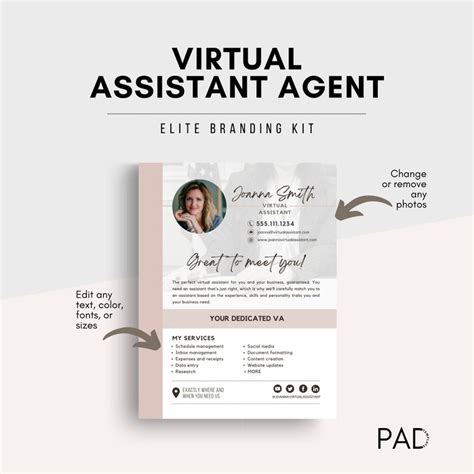 Virtual Assistant Branding Kit Social Media Templates Canva Download