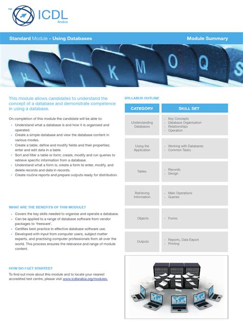 datasheet icdl using databases english pdf databases information