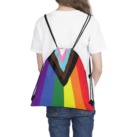 Progress Pride Flag Drawstring Bag Pride Parade Bag Pride March