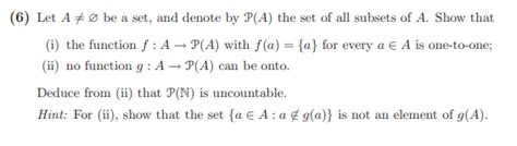 Solved Let A Be A Set And Denote By P A The Set Of Chegg