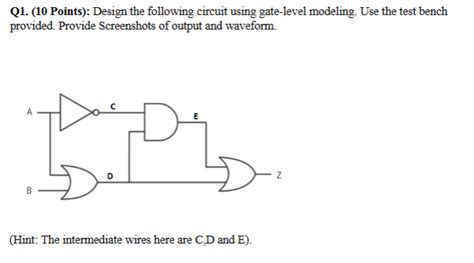 Solved Q1 10 Points Design The Following Circuit Using