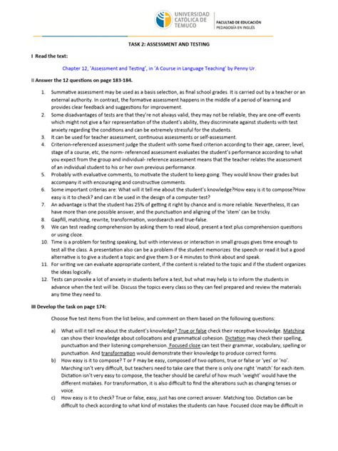 task 2 assessment and testing 2 pdf educational assessment