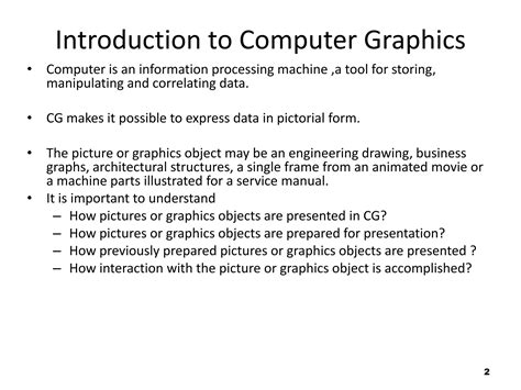 Introduction To Computer Graphics Computer Ppt
