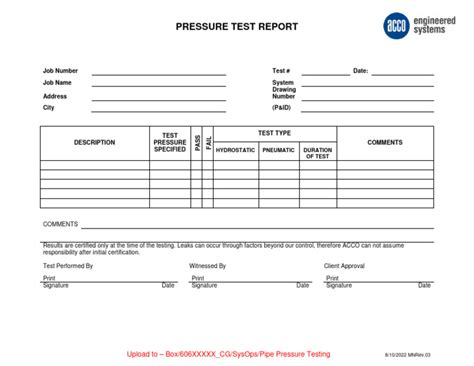 Pressure Test Report Rev03 Pdf