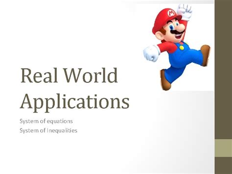 Real World Applications System Of Equations System Of