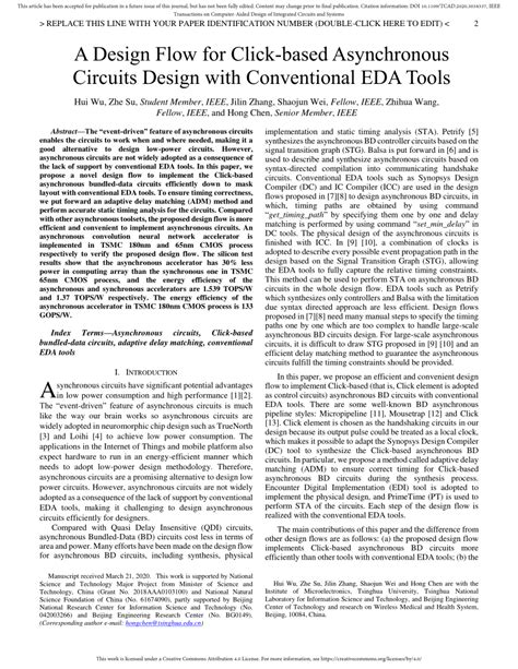 PDF A Design Flow For Click Based Asynchronous Circuits Design With Conventional EDA Tools
