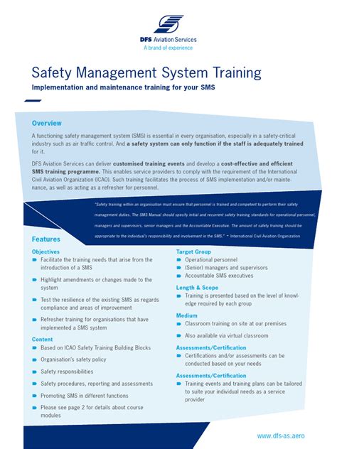 Das Flyer Safety Management System Training Pdf Safety