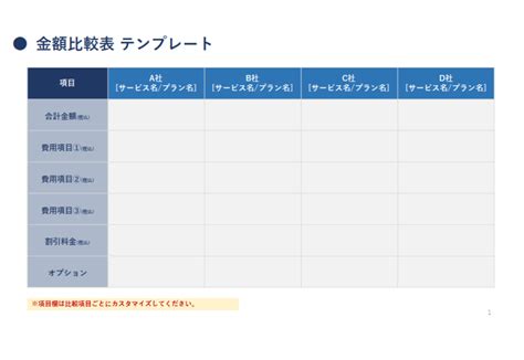 比較表のテンプレート・ひな形（ワード・エクセル） マネーフォワード クラウド