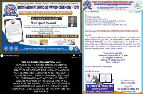 Award Recognition Responsibility Research Science Researchculture Association