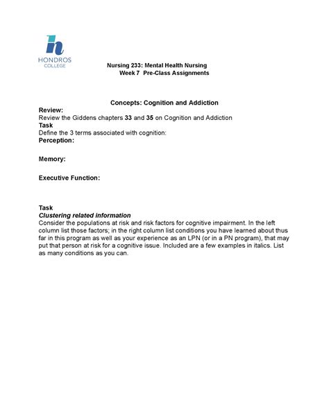 week 7 pre class assignment fall2021 nursing 233 mental health
