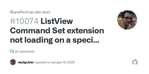 Listview Command Set Extension Not Loading On A Specific List · Issue 10074 · Sharepointsp Dev