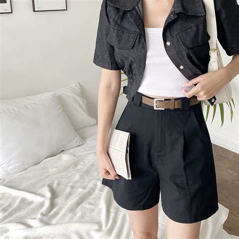 토마토팩토리 Made벨트포함봄🤍 에디 핀턱 4부 와이드 버뮤다 반바지 3color