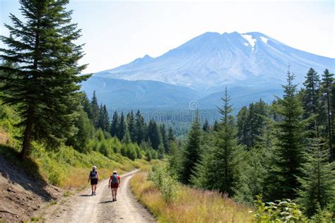 Nature Path To Mount St Helens Hiking Trail Stock Illustration