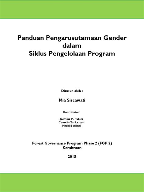 Id Panduan Pengarusutamaan Gender Dalam Siklus Pengelolaan Program Pdf