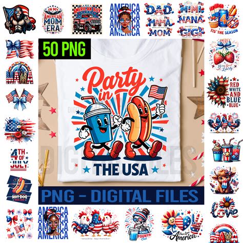 4th Of July Bundle 50 Png Milan Templates