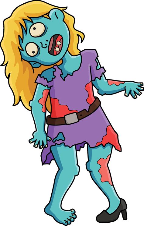 Zombie Girl Cartoon Colored Clipart Illustration 45390309 Vector Art At