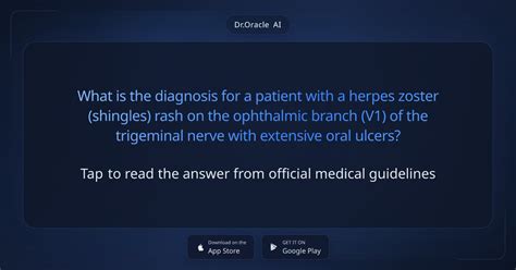What Is The Diagnosis For A Patient With A Herpes Zoster Shingles Rash On The Ophthalmic