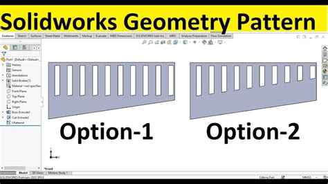 solidworks linear pattern with geometry pattern option on off