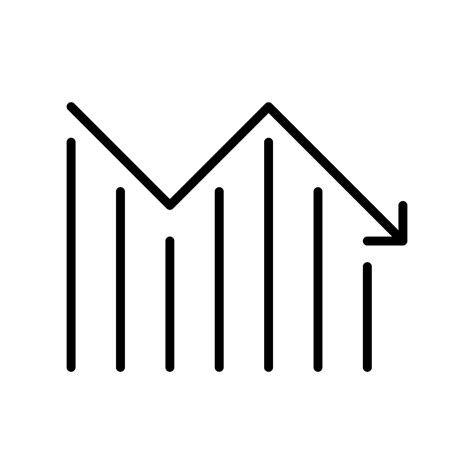 Decrease Finance Icon Flat Line Style Vector For Graphic And Web Design