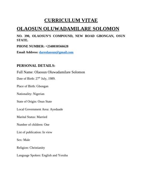 Updated Cv Pdf Lifestyle