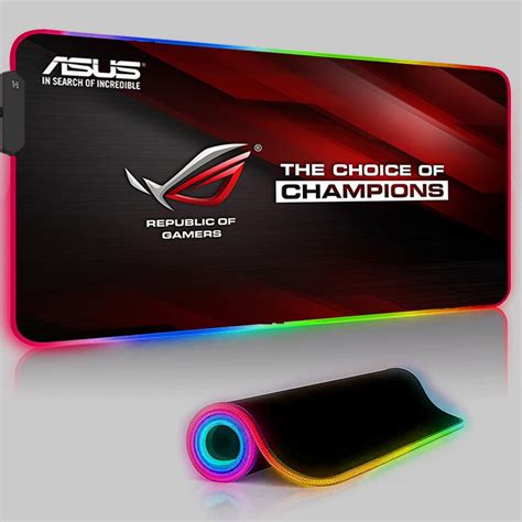컴퓨터 책상 RGB 마우스 패드 ASUS LED 게임 매트 마우스 패드 애니메이션 고무 게임 액세서리 키보드 매트 노트북 게이머 패드 PC 마우스 패드 기가팩토리