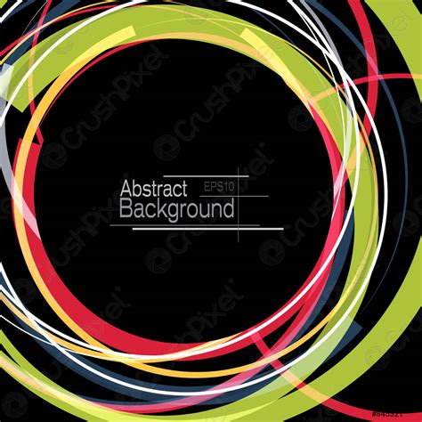 Abstract Minimal Geometric Round Circle Shapes Design Black Background With Stock Vector