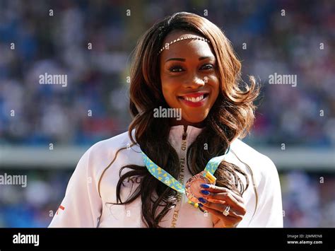 Englands Cindy Sember With Silver Medal During Womens 100m Hurdles