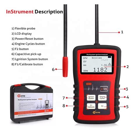 Kzyee Km20 Multi System Ignition Analyzer Tester Measure Rpm Spark Volt