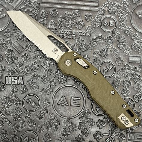 Microtech Msi Ram Lok Fluted Od Green G 10 Handle Stonewash Serrated