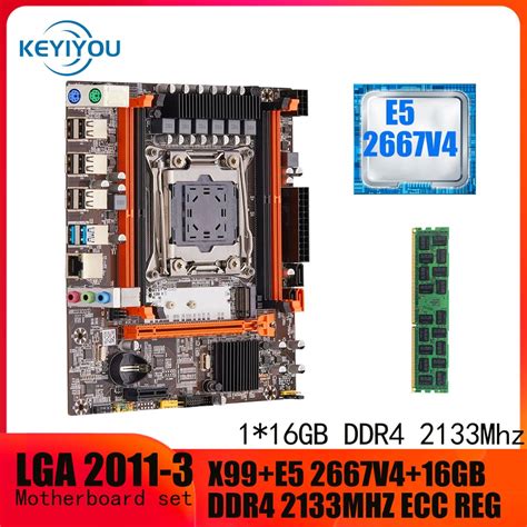 LGA 2011 3 X99 Kit de Placa Mãe Com Xeon v4 Original Xeon E5 2667 V4 3 ...