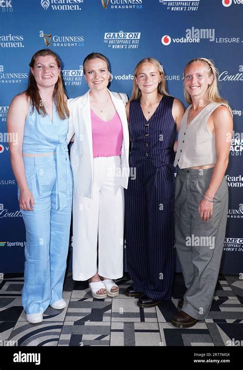 Left To Right Tess Howard Hollie Pearne Webb Lily Walker And Alex Malzer Arrives For The