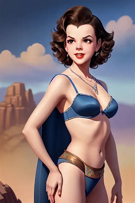 Dopamine Girl A Digital Painting Of Judy Garland Wearing Blue
