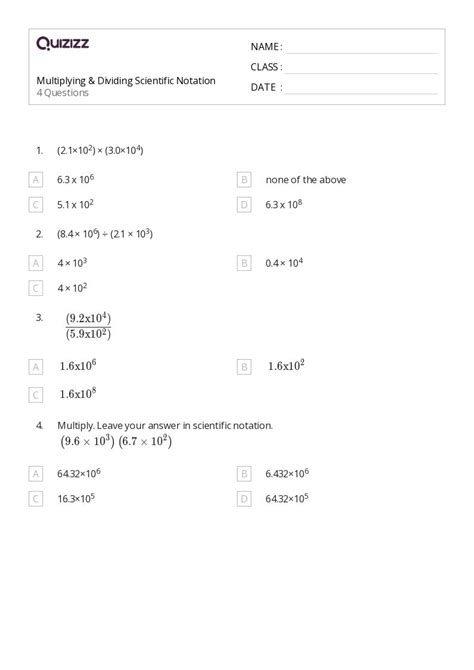 Free Scientific Notation Division Worksheet Download Free Scientific