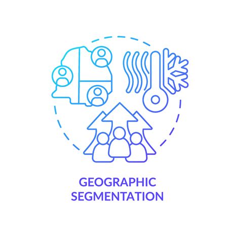 Geographic Segmentation Blue Gradient Concept Icons Set Region Country Market Segmentation