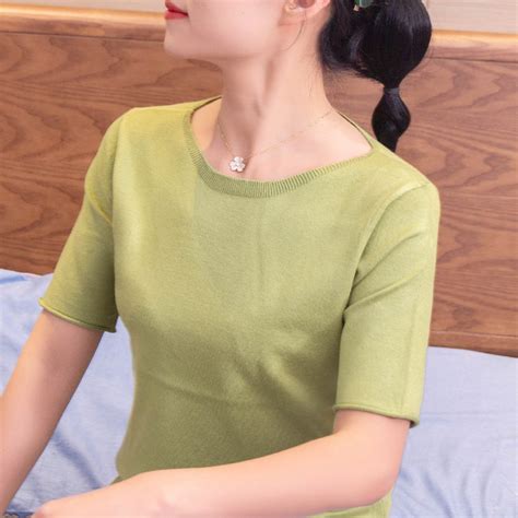 短袖针织衫女2021年春秋季装新款爆款洋气上衣内搭减龄打底衫薄款虎窝淘