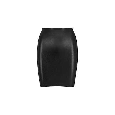 Commando Faux Leather Control Smoothing Mini Skirt Black Sk08