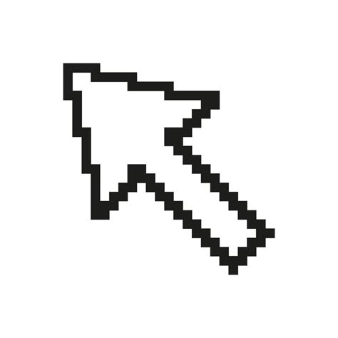 Pixelated Mouse Pointer Icon Classic Arrow Cursor In Pixel Art Design
