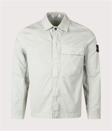 Pocket Overshirt In Sage Stone Island Eqvvs
