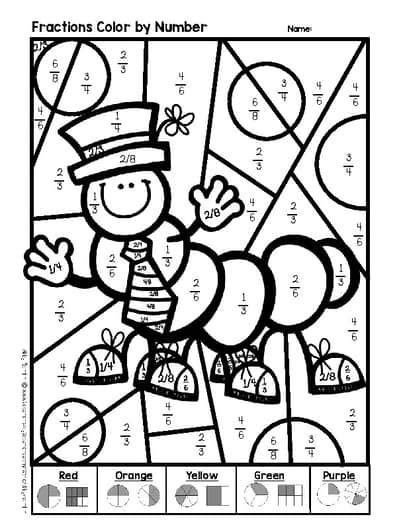 Fractions Color By Number {includes Equivalent Fraction Versions } Fractions Equivalent