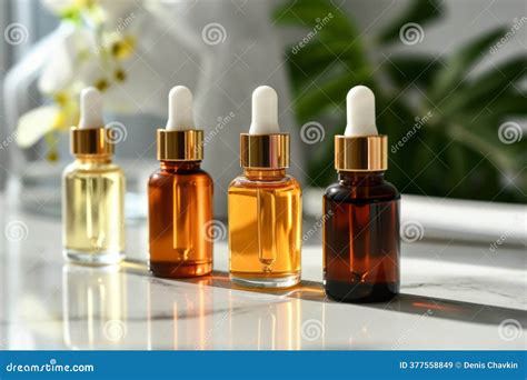 Essential Serum In Wooden Plate And Monstera Leaf Flat Lay Composition