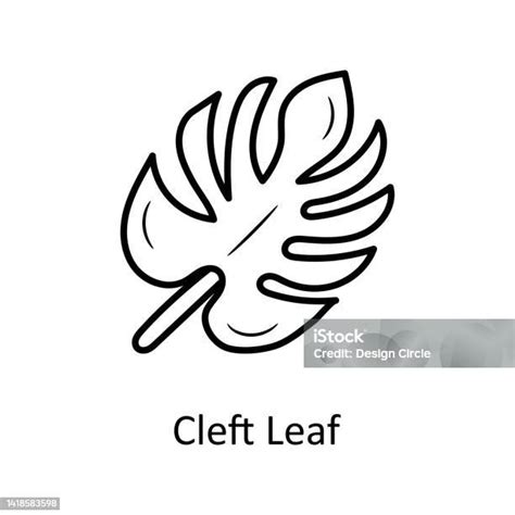Cleft Leaf Vector Outline Icon Design Illustration Nature Symbol On